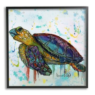 Stupell Urban Street Style Sea Turtle Paint Drip Framed Wall Art ...