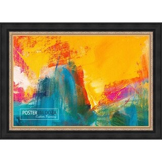 40x28 Traditional Black Complete Wood Picture Frame with UV Acrylic ...