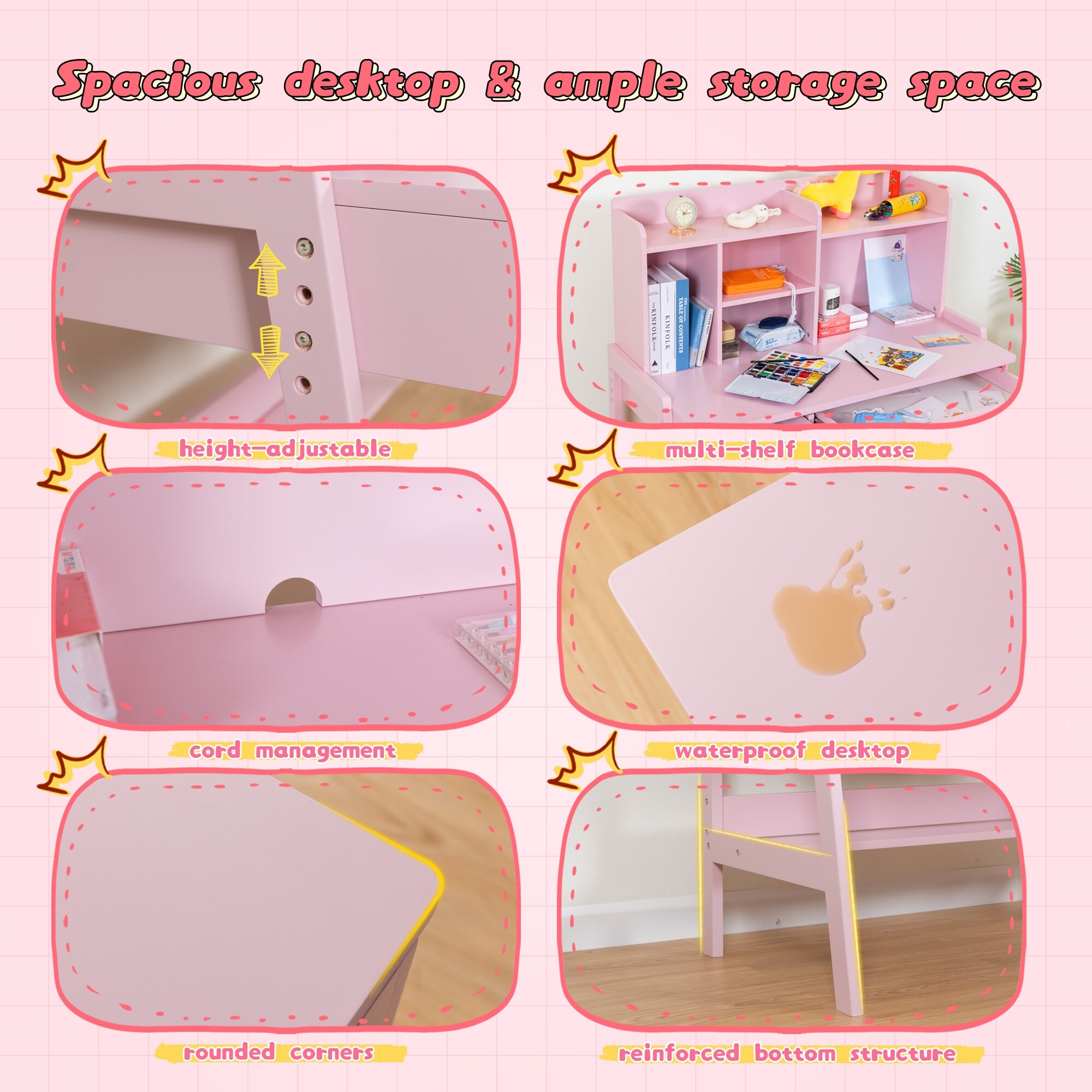Wooden Children Study Desk and Chair Set with Storage Bed Bath Beyond 40798643
