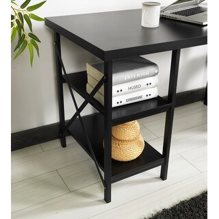 60" Extra Wide Wood Top 4 Shelves Writing Computer Desk for Home Office ...