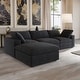 L-shape Linen Upholstered Sofa Multiple Cushions Sectional Couch - Bed ...