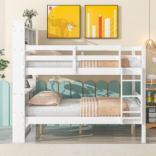 Full Over Full Bunk Beds with Bookcase Headboard - Bed Bath & Beyond ...