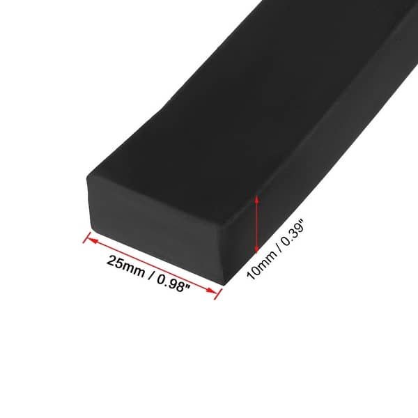 Solid Rectangle Rubber Seal Strip 25mm Wide 10mm Thick, 1 Meter Long ...