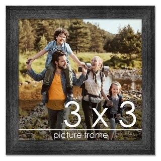 3x3 Distressed/Aged Black Wood Picture Square Frame - Picture Frame ...