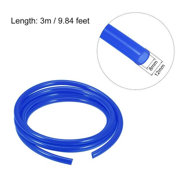 12mm OD 8mm ID 7m Long Black PU Air Tubing Pipe for Air Line Fluid ...