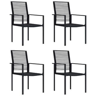 Patio Chairs 4 pcs PVC Rattan Black - Bed Bath & Beyond - 37842565