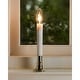 Lighted Window Candles with Sensor - 9" - White and Brass Finish - Set ...