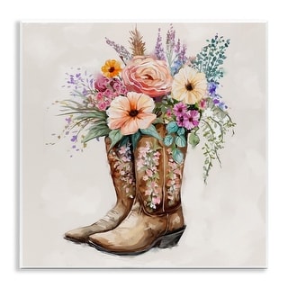 Stupell Country Cowboy Boots Bouquet Wall Plaque Art by Ziwei Li ...