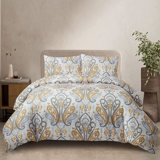 Style Quarters 3pc Duvet Cover Set-Damask-1 Duvet Cover+2 Shams-King ...