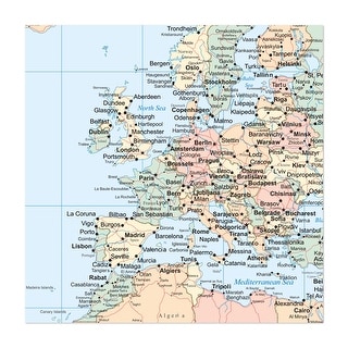 World Map Europe Digital Atlas Pastels Travel Art Print/Poster - Bed ...