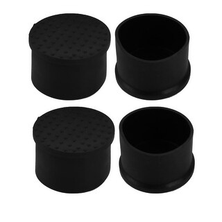 4pcs 45mm Diameter Pipe Tube Insert Chair Leg Cap Round Black PVC ...