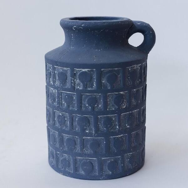 Blue With Washed White Handled Jug Shape Vase - Bed Bath & Beyond ...