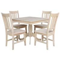 36" x 36" Square Top Pedestal Table With 4 Chairs - 5 Piece Set - Bed ...