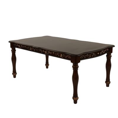 Kipp 72 Inch Rectangular Dining Table, Floral Carved Turned Legs, Oak ...