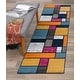 World Rug Gallery Contemporary Modern Boxed Color Block Area Rug - Bed ...
