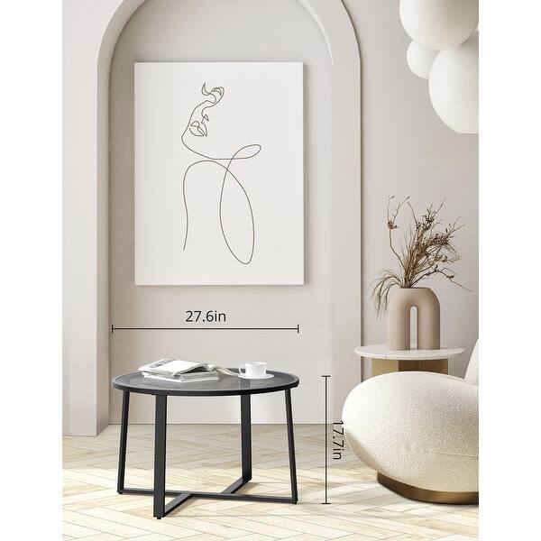Round Coffee Table with Tempered Glass Surface - Bed Bath & Beyond ...