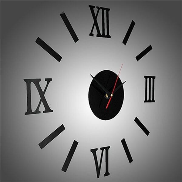 Diy 3D Analog Wall Hanging Clock Sticker Living Room Office Decal ...
