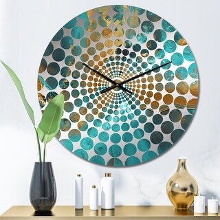 Designart "Whirling Waves III" Blue Abstract Clocks Modern Oversized ...