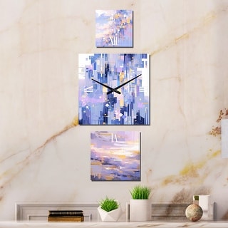 Designart "Modern Lavender Bold Illumination" Abstract Shapes Oversized ...