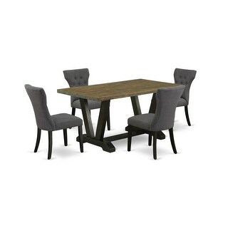 5-Piece Kitchen Dinette Set - Dining Chairs & Rectangular Table - Modern Design - 60 - Bed Bath ...