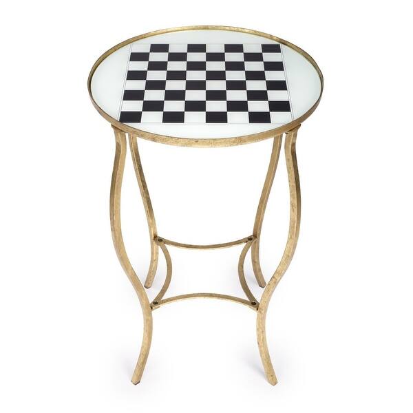 HomeRoots Antique Gold Black And White Game Table - 19 - Bed Bath ...