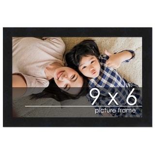 9x6 Contemporary Black Wood Picture Frame - UV Acrylic, Foam Board ...