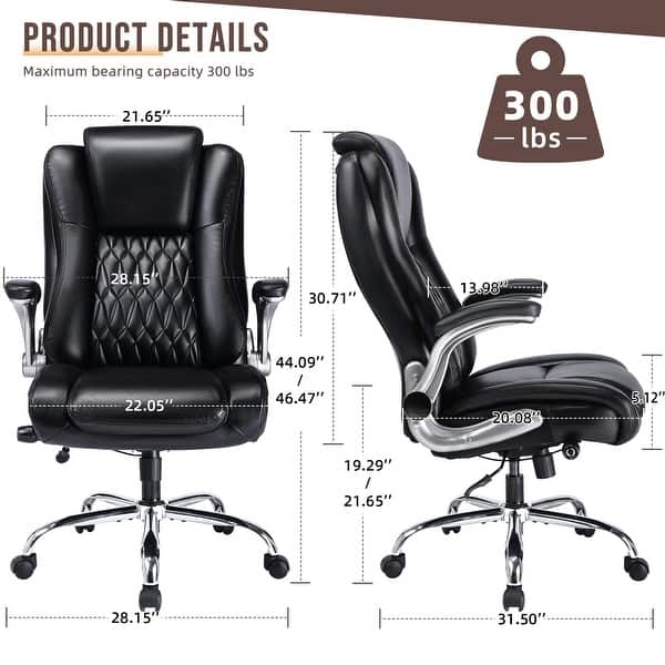 Ergonomic Design PU Leather Adjustable Lumbar Support Swivel Office ...