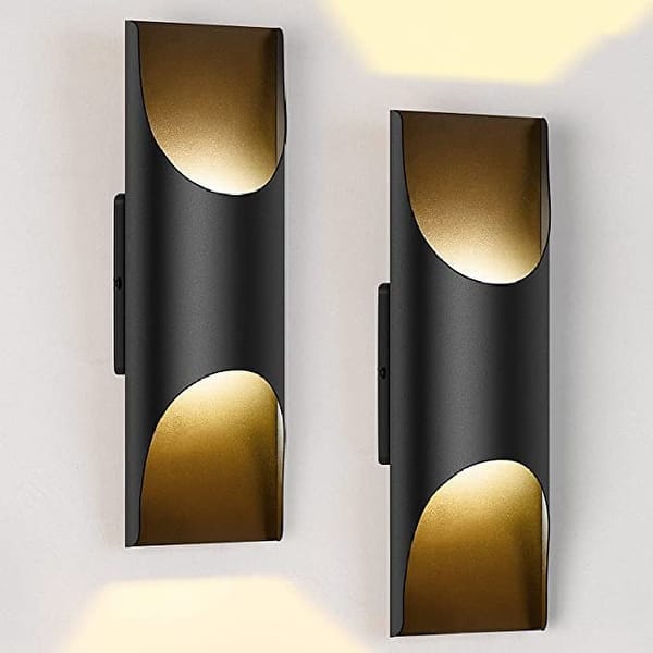 2-Pack modern outdoor lights Matte Black outdoor light fixtures wall ...