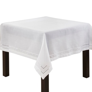 Classic Hemstitch with Embroidered Border Tablecloth - Bed Bath ...