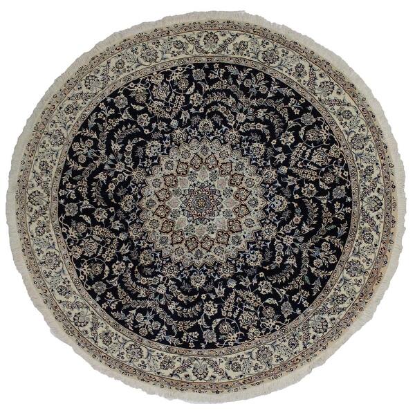 Canvello Silkroad Nain Round Rugs For Living Room 9 Line - 8'3'' X 8'3 ...