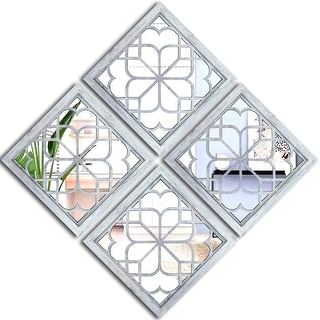 Set of 4 Mirrors Square Wall Mirror,Gorgeous Rustic Farmhouse Accent ...