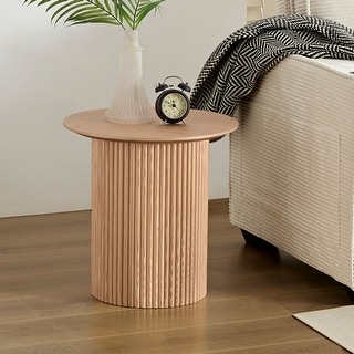 Circle Small Round Fluted Side Table Accent Table - Bed Bath & Beyond ...