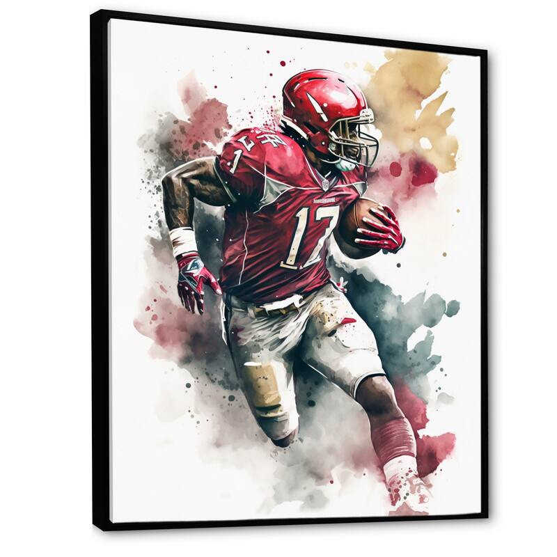 Designart "Football Player On Field II" Modern Framed Canvas Art Print ...