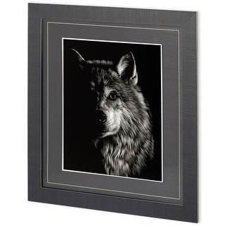 Custom Scratchboard Wolf III Framed Art Print - Bed Bath & Beyond ...