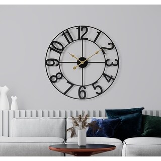 Sorbus Large 24 inch Decorative Round Analog Wall Clock Battery ...
