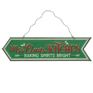 Mrs. Claus Kitchen Metal Hanging Sign - 2.75" high by 10.5" wide and ...