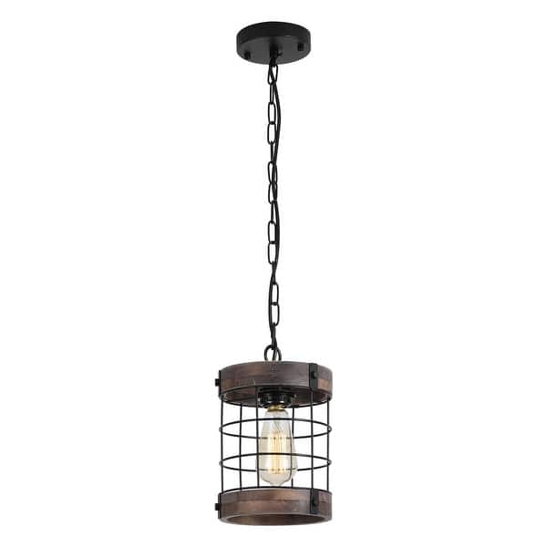 Modern Farmhouse 1-Light Wood Pendant Rustic Kitchen Island Lights ...