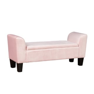 Full Foam home bench Pink ottoman bench Velvet storage bench - Bed Bath ...