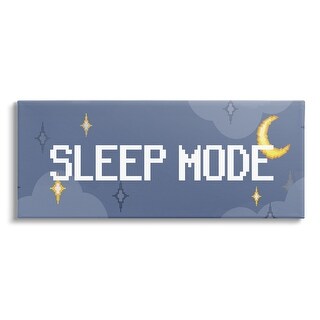 Stupell Sleep Mode Pixel Phrase Canvas Wall Art Design by Lil' Rue ...