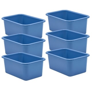 Teacher Created Resources Slate Blue Small Plastic Storage Bin, Pack of ...