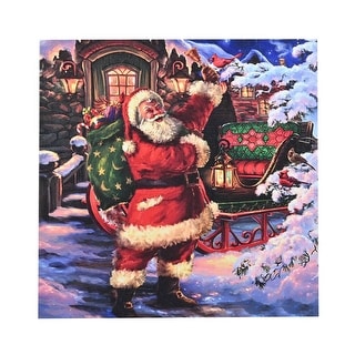 HOMESMART Multi Color Canvas 5-LED Snowman and House Christmas Theme ...
