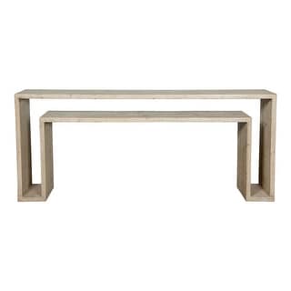 Double-Deck Waterfall Console Weathered Neutral 71.6x15x30.3H - Bed ...