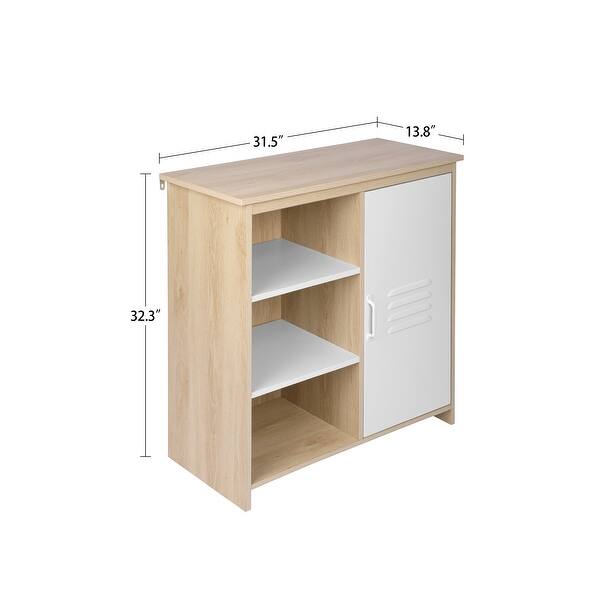 Modern Storage Cabinet with 1 Door and Open Storage Compartments - Bed ...