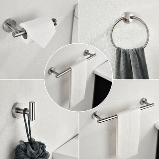 6 Piece Stainless Steel Bathroom Towel Rack Set Wall Mount - Bed Bath ...