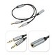 Headset Splitter Cable 3.5mm Female to 2 Dual TRS Male Headphone Mic ...