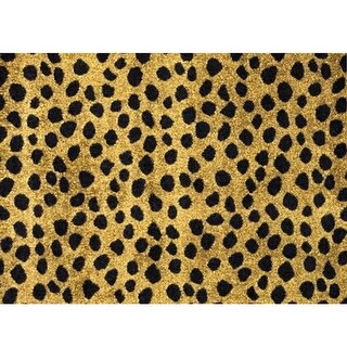 HomeRoots 2' X 3' Bronze Leopard Print Washable Area Rug With UV ...