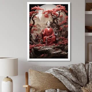 Designart "Red Buddhism Bodhisattvas Compassion I" Buddhism Framed ...
