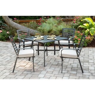 Hanover Pemberton 5-Piece Commercial-Grade Patio Set with 4 Cushioned ...