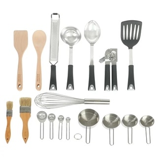 18 Piece Stainless Steel and Wood Assorted Gadget Set - Bed Bath ...