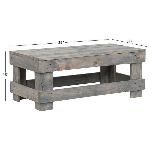 Landmark Pine Solid Wood Farmhouse Coffee Table - Bed Bath & Beyond ...